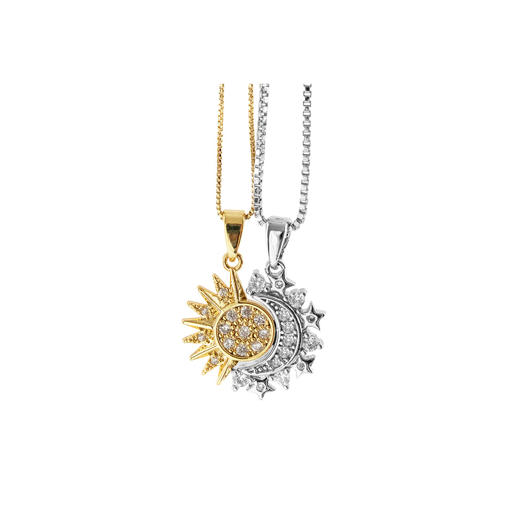 Set Collares Sol y Luna Acero – Cleo Joyas